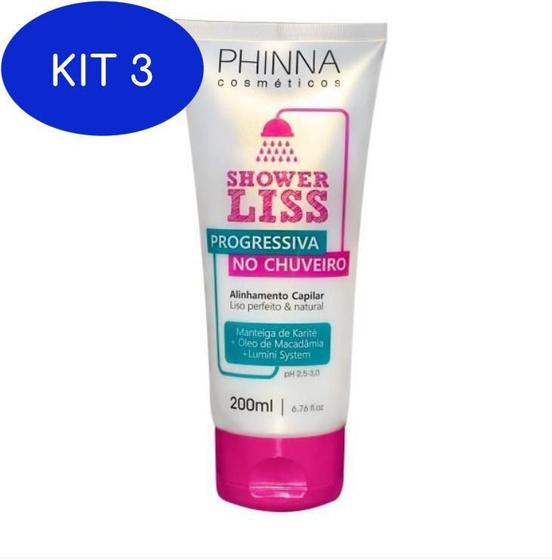 Kit 3 Shower Liss - Progressiva No Chuveiro Phinna - 200Ml - Phinna ...