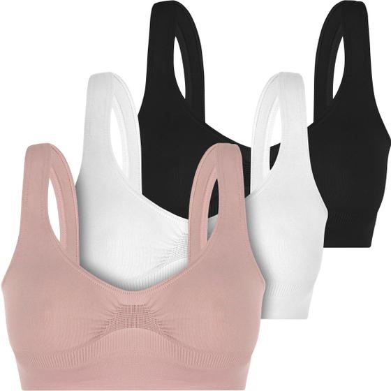 Kit 3 Sutiãs Lupo Original Loba Sem Costura Soutien Confortável Top ...