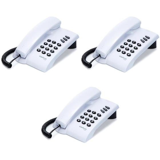 Kit 3 Telefone Fixo Com 2 Tipos Toque, Flash Mudo E Rediscar ...