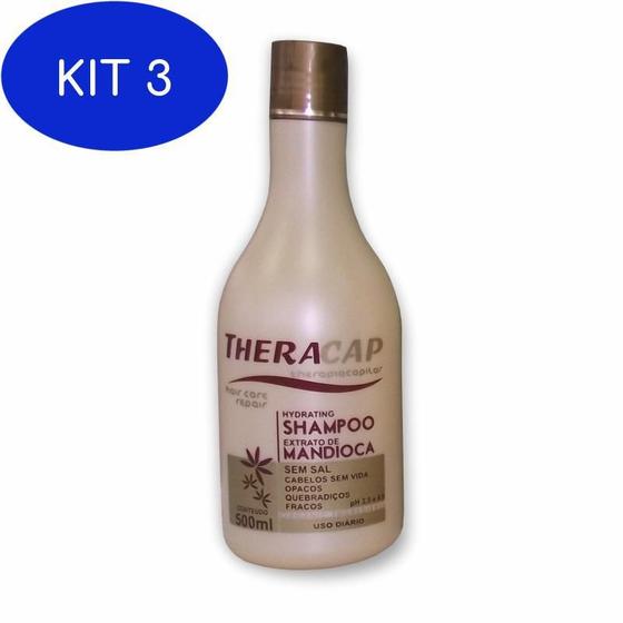 Kit 3 Theracap Shampoo Silicone Mandioca 500 ml - Shampoo - Magazine Luiza