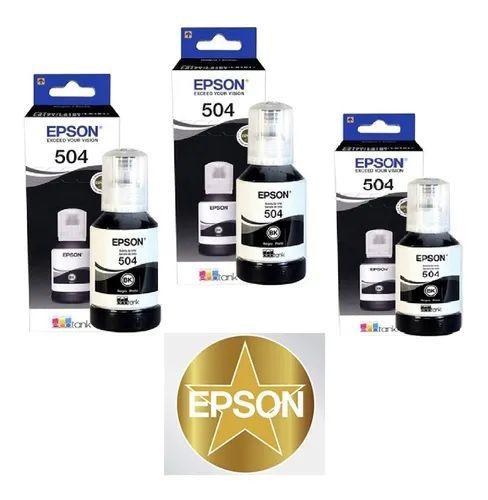 Kit 3 Tintas Epson Original Preto T504 L4150/4160/6161/6171 - Preto ...