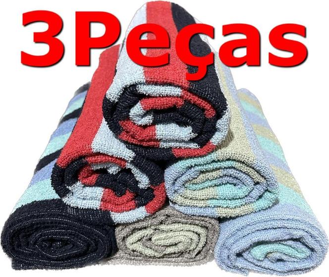 Kit 3 Toalhas Banho, Academia Piscina Salao Coloridas Lindas - luna ...