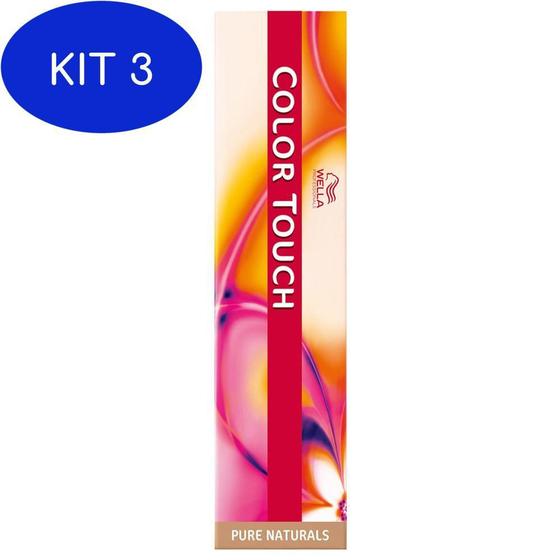 Kit 3 Tonalizante Color Touch 7/0 Louro Médio 60G - Wella Professionals ...