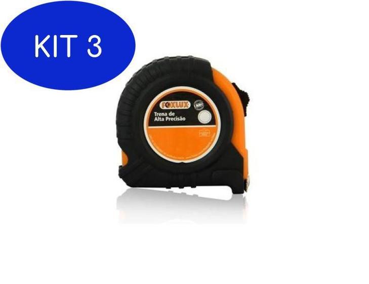 Kit 3 Trena 10M Aço 25Mm Emborrachada Fxt2-10 Alta Precisao Foxlux ...