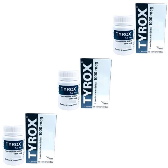 Kit 3 Tyrox 1000mg 60 Comprimidos Cães Cepav - Farmácia Pet - Magazine ...