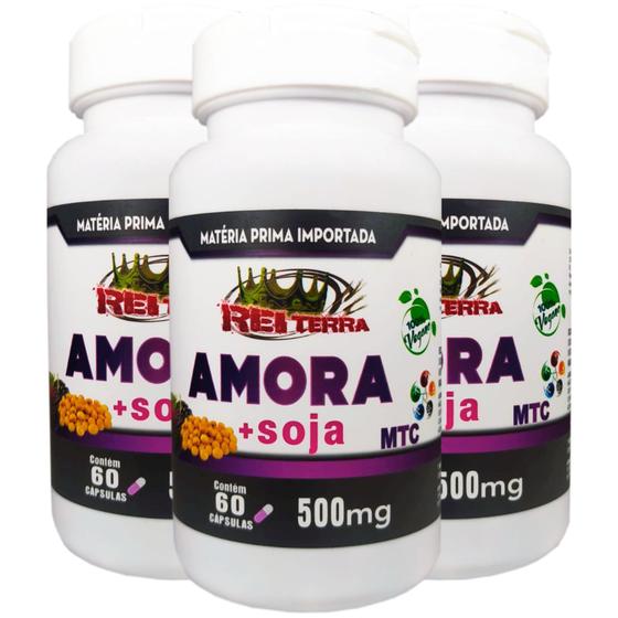 Kit 3 Un Amora Miúra + Soja 60 Cápsulas - Fonte de Isoflavona Natural e ...