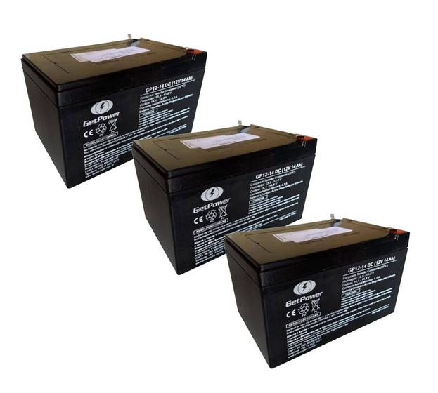 Kit 3 Un Bateria Selada Gel 12v 14ah - Ciclo Profundo - Gp - GET POWER ...