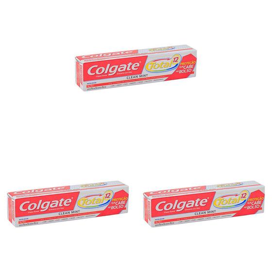 Kit 3 Und Kit Creme Dental Colgate Total 12 Clean Mint 12 Und 50g ...