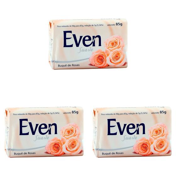 Kit 3 Und Kit Sab Even Suave Buquê De Rosas 12 Und 85g - Sabonete ...