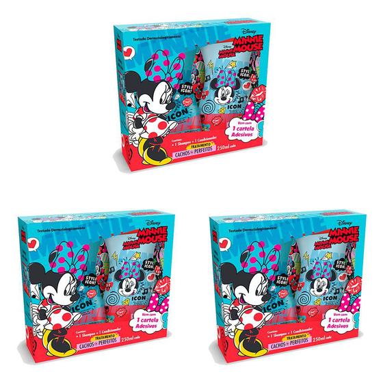 Kit 3 Und Kit Shampoo + Condicionador Disney Minnie Mouse Cachos 250ml ...
