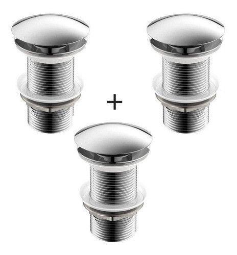 Kit 3 Válvula Click Inox Ralo Cuba Vidro Louça Banheiro - Lopazzi ...