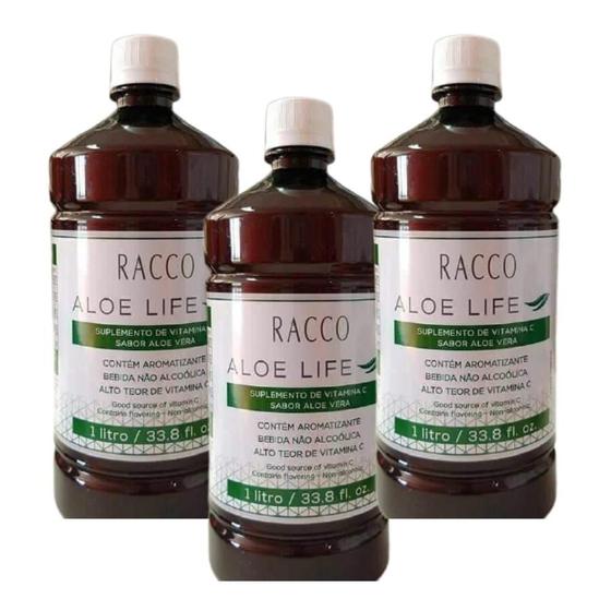 Kit 3 Vitamina C Pronta Beber Suco Sabor Aloe Vera Babosa 3L Racco ...