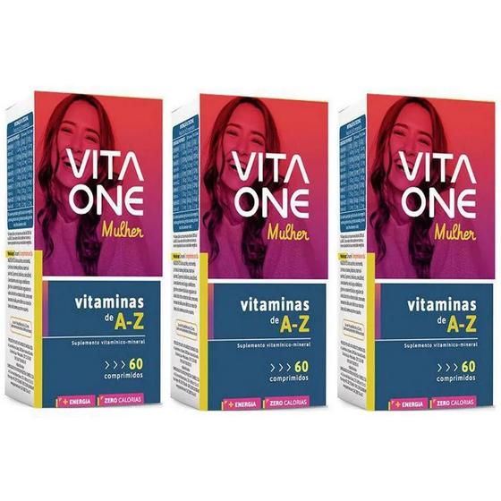 Kit 3 Vitaone Mulher 180Cp Polivitaminico Suplemento - Multivitamínico ...