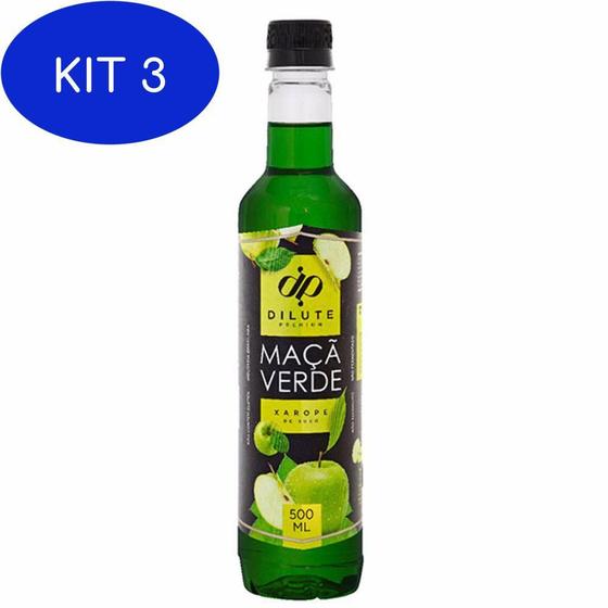 Kit 3 Xarope Maça Verde 500ml DILUTE (Original) - Acquamix - Xarope ...