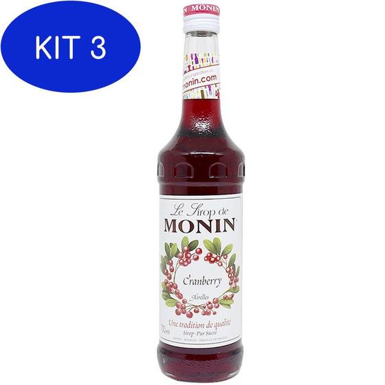 Kit 3 Xarope Monin Cranberry 700ml - Xarope para Bebida - Magazine Luiza