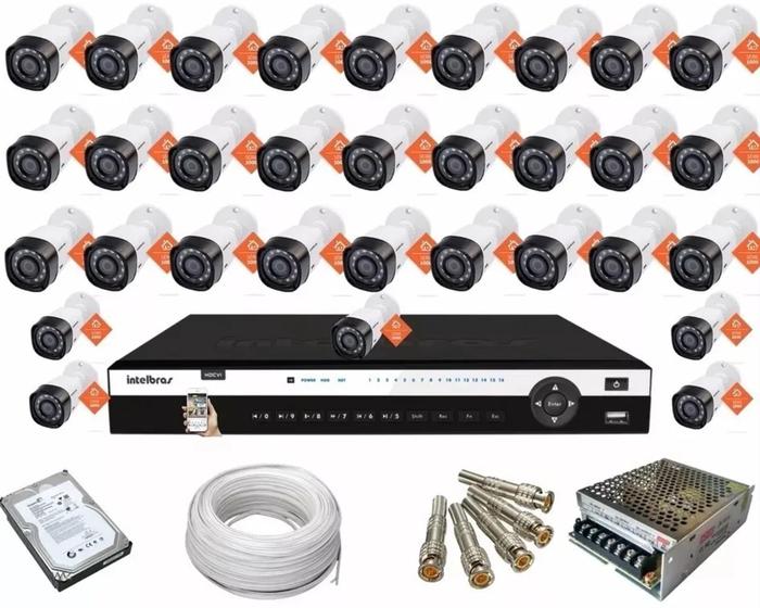 Kit 32 Câmeras Dvr Multi Hd 1232 Intelbras 32 Canais +hd 2tb - Gravador ...