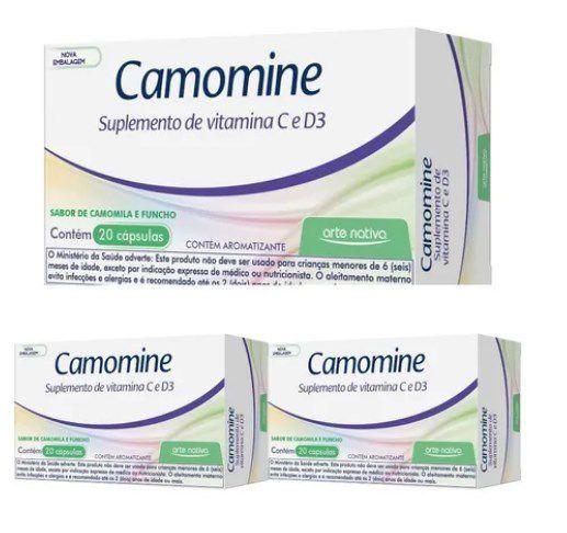 kit 3cx Camomine C baby C/20 capsulas - arte nativa - Vitaminas A-Z ...