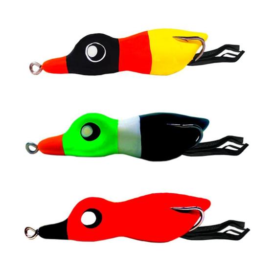 Kit 3pçs Isca Artificial Matadeira New Quack Frog Patinho - Isca ...