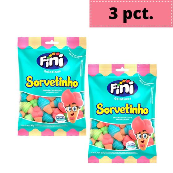 Kit 3un. Fini Sorvetinho 90g - Bala de Gelatina - Magazine Luiza