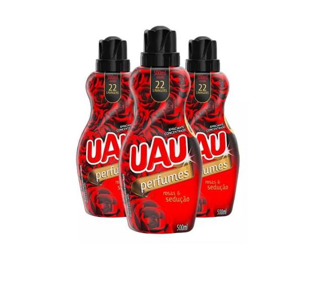Kit 3und Uau Amaciante Concentrado Perfumes Rosas E Sedução 500ml ...