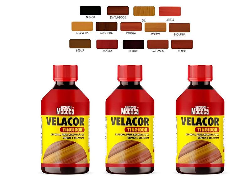 Kit 3und Veladura Tingidor P/ Vernizes Velacor Mococa 200ml - Pintura ...