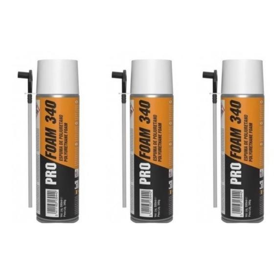 Kit 3uni Espuma Expansiva Espuma de Poliuretano Pro Foam 340gr/500ml - Soudal - Espuma Expansiva ...