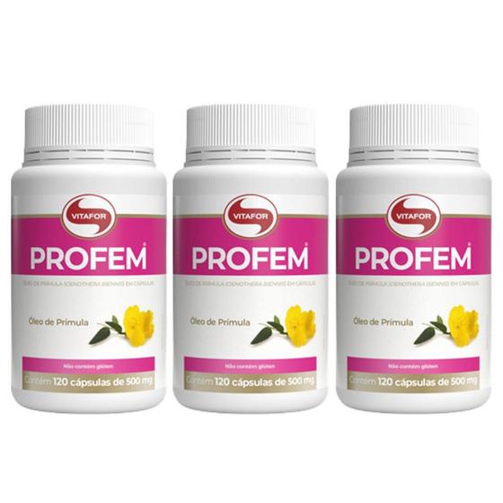 Kit 3uni Profem 120 cáps 500mg - Vitafor - Cúrcuma em Cápsula ...
