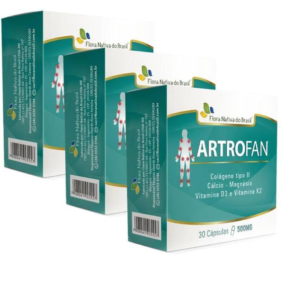Kit 3X Artrofan Colágeno Tipo 2 30 Cápsulas 500Mg Flora - Flora nativa ...