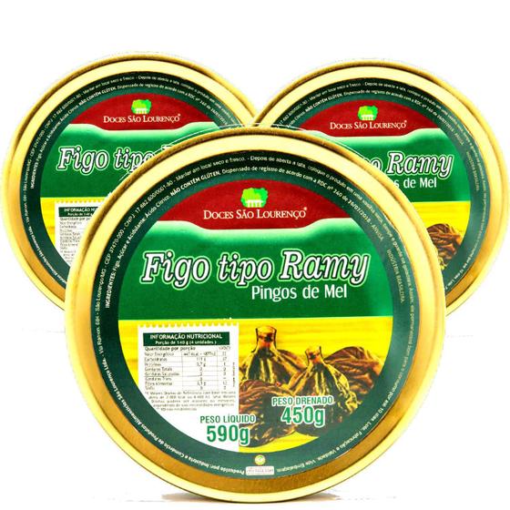 Kit 3X Figo Ramy São Lourenço Pingos De Mel 590G - Frutas - Magazine Luiza
