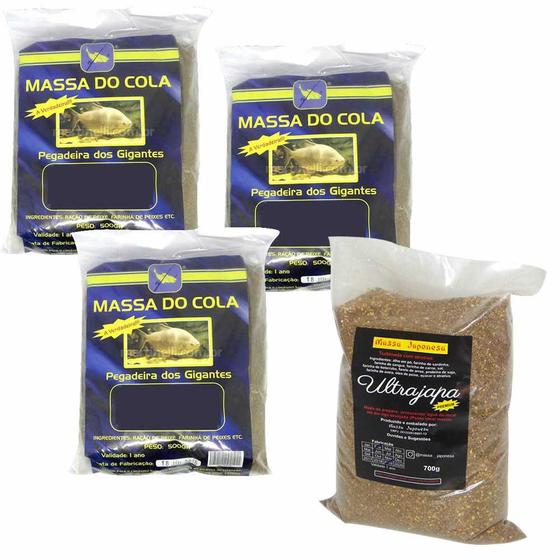 Kit 3X Massa Do Cola 500 gr e 1X Massa Japo Ultrajapa 700gr - Isca ...