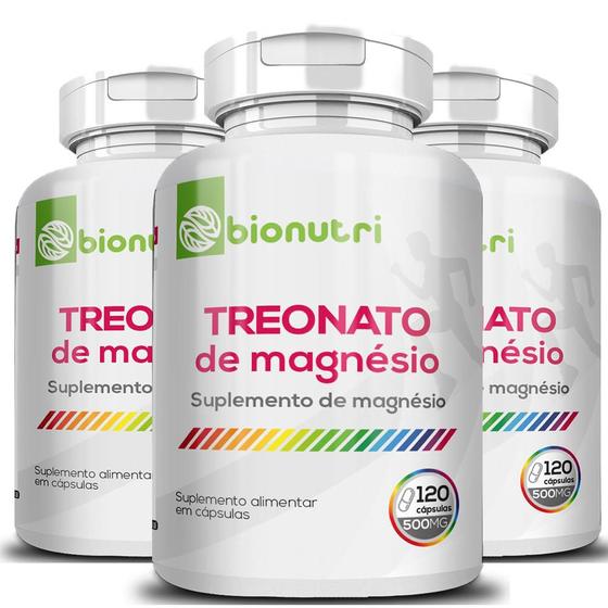 Kit 3x treonato de magnesio 120caps 500 mg - Quantum Nutrition - Cloreto de Magnésio / Magnésio ...