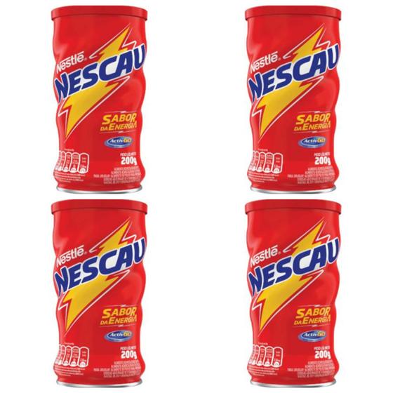 Kit 4 Achocolatado em Pó lata 200g - Nescau/2.0 - Achocolatado ...