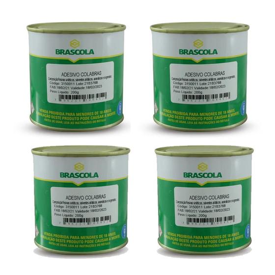 Kit 4 Adesivo Cola Contato Sapateiro Colabras 200g Brascola - Cola de ...