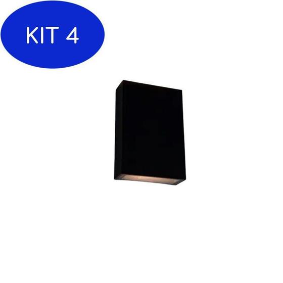 Kit 4 Arandela Led De Efeito Duplo Facho Preta 3W 3000K - Ecoforce - Luminária de Parede ...