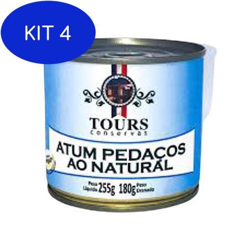 Kit 4 Atum Pedaços Ao Natural Tours 255G - Atum Enlatado - Magazine Luiza