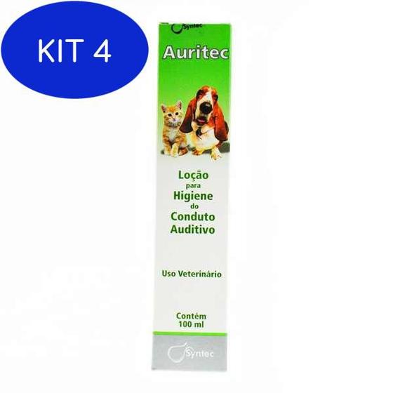 Kit 4 Auritec Loção para Higiene Auditiva - 100 mL - Syntec - Otológico ...