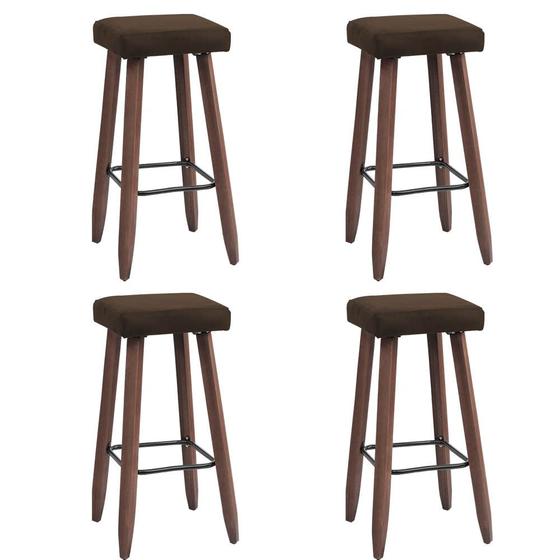 Kit 4 Banqueta Alta Dingou Para Bistrô Bar Balcão Cozinha Bancada Pé ...