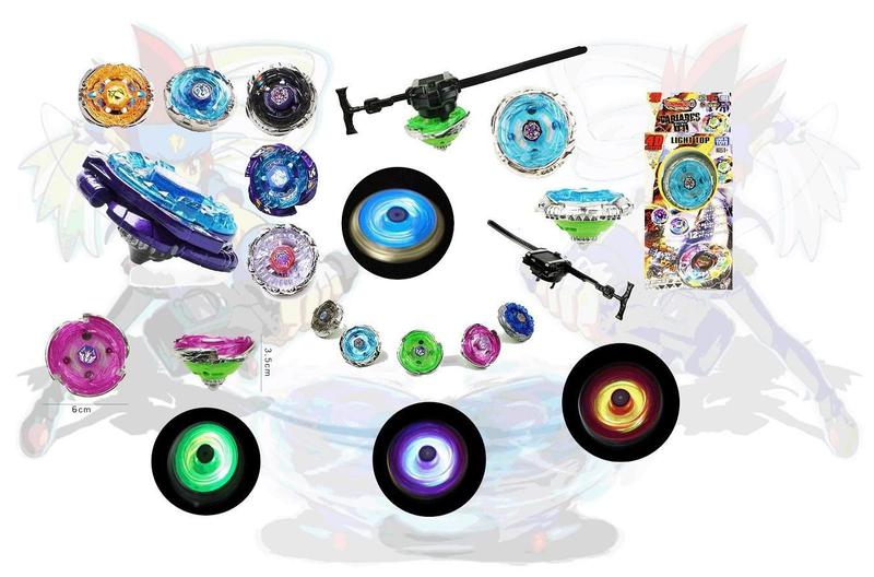 Kit 4 Beyblade Led Light Metal Luz Som + 4 Lançador Beyblade - Lianfa ...