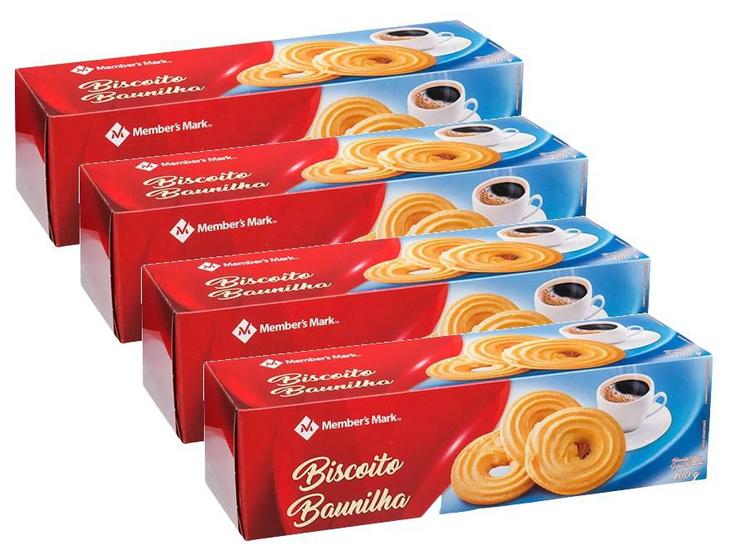 Kit 4 biscoito alemâ de baunilha member's mark pacote 400g - Biscoito ...