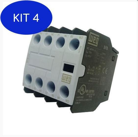 Kit 4 Bloco de Contato Auxiliar Frontal CWB 2NA+2NF BFB-22 - WEG - No Magalu - Magazine Luiza