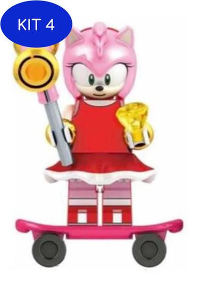 Kit 4 Blocos De Montar Amy Rose Skate Sonic The Hedgehog - Mega Block Toys - Brinquedos de ...