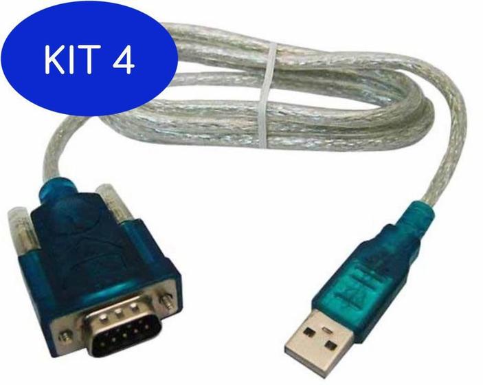 Kit 4 Cabo Adaptador USB para Serial RS232 1 Metro - Lotus - Adaptador ...