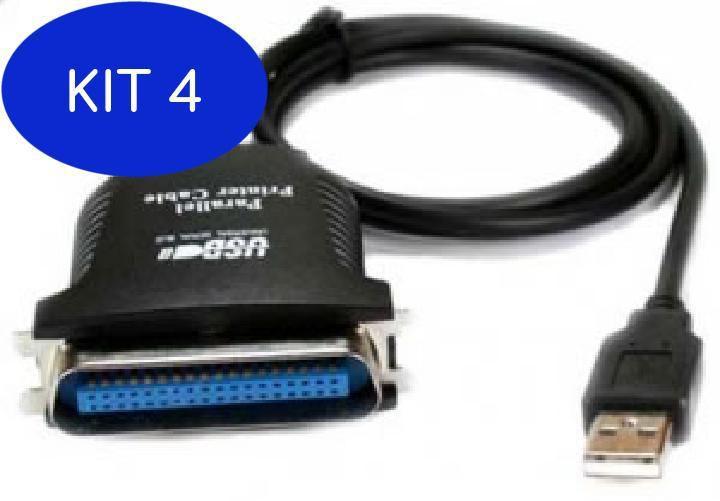 Kit 4 Cabo Conversor Usb X Paralelo 100M Db25 4008R Rohs - Cabo USB ...