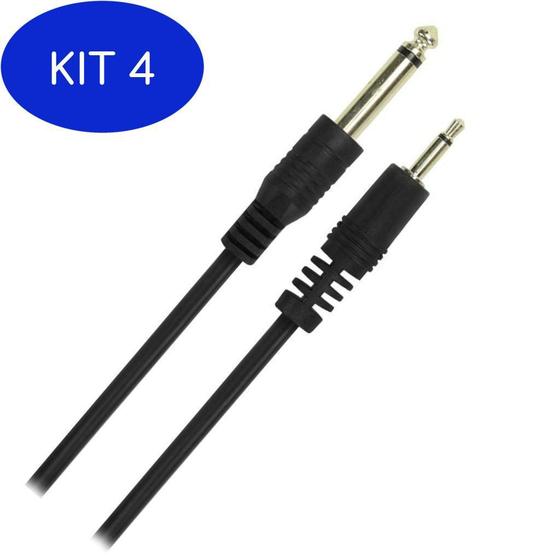 Kit 4 Cabo P2 Mono Para P10 Mono 5 Metros Plastico 018-0074 ...