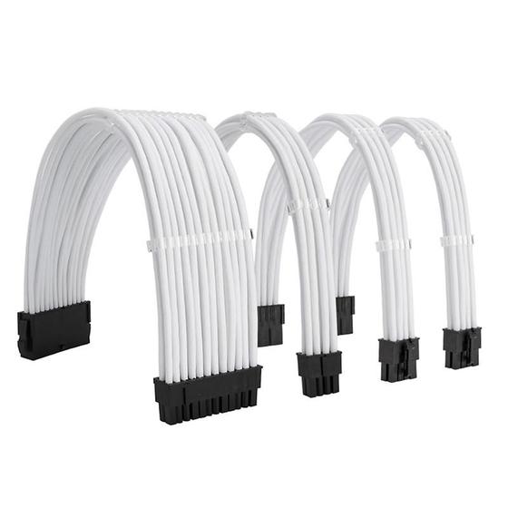 Kit 4 Cabos Sleeved Branco Extensor Fonte Atx Eps Pci-e - Formula MOD ...