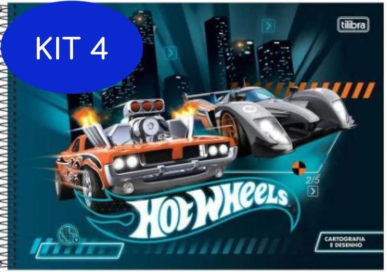 Kit 4 Caderno De Desenho/Cartografia 80Fls Espiral Hot W - - Tilibra ...