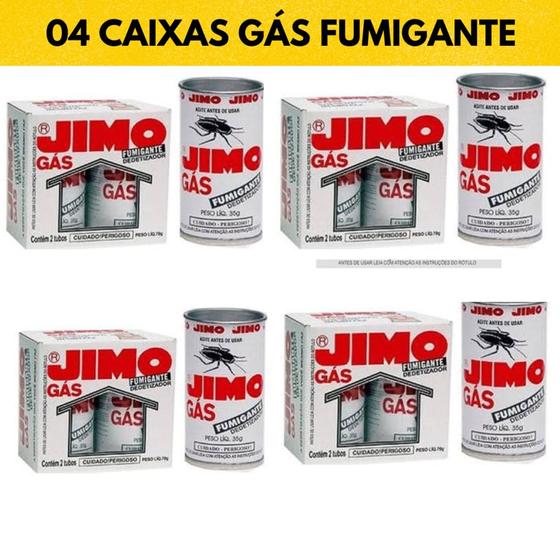 Kit 4 Caixas Jimo Gás Fumegante Detetizador 08 Tubos De 35g ...