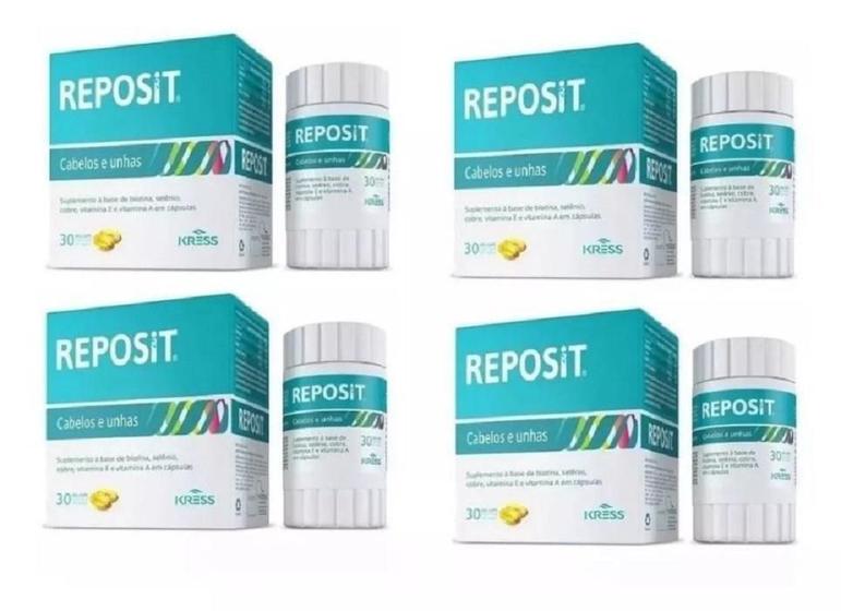 Kit 4 Caixas Reposit Com 30 Gel Cápsulas - Kress Farmacêutica - Ômega 3 ...