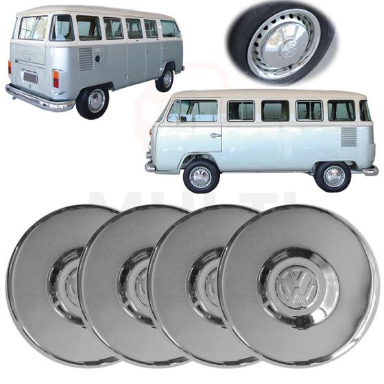 Kit 4 Calotas Cromadas VW Kombi Clipper para Roda Original - Volkswagen ...