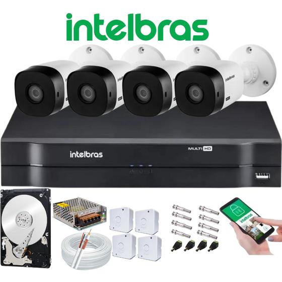 Kit 4 Camera de Segurança Intelbras Alta Resolução 1120 Vhl Hd+4 Caixa ...